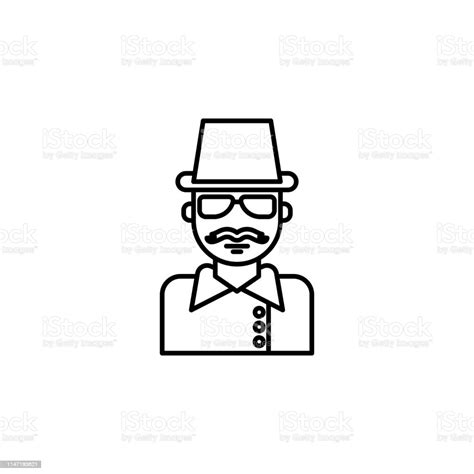 탐정 모자 아이콘입니다 법률 및 정의 아이콘의 요소입니다 웹 사이트 디자인 및 개발 앱 개발을 위한 얇은 라인 아이콘 프리미엄