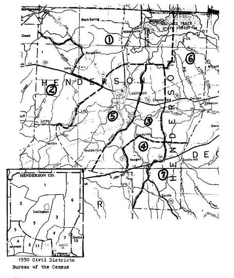 Henderson County 7 Civil Districts 1910 1960