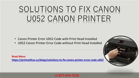 Ppt Fix U052 Canon Printer Error Code Solutions Powerpoint
