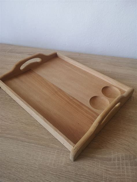 Поднос дървен с дръжки 26 / 34 см