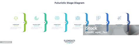6개의 종이 흰색 직사각형 요소가 가로 행에 배치된 비즈니스 모델입니다 사업 진행의 6단계 개념 최소한의 인포그래픽 디자인 템플릿입니다 미래 평면 벡터 그림입니다 개념에
