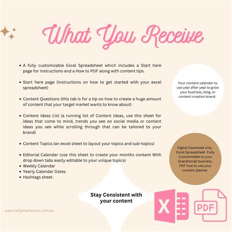 Content Planner Excel Spreadsheet Content Planner Social Media Content Planner Content