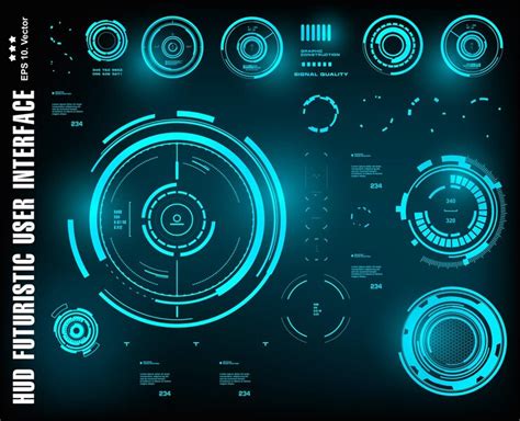 Premium Vector Scifi Futuristic Hud Dashboard Display Virtual Reality Technology Screen Target