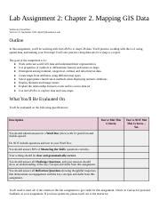 Lab Assignment Chapter Mapping GIS Data Docx Lab Assignment Chapter Mapping GIS