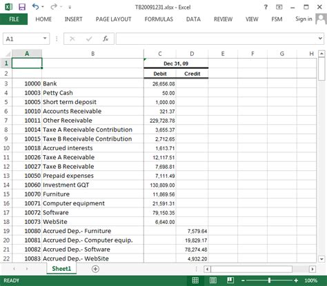 Excel Fsm Trial Balance Data Financial Statement Masters