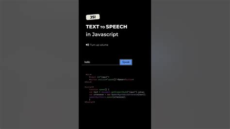 Text To Speech In Js Javascript Js Coding Javascripttutorial Programming Youtube