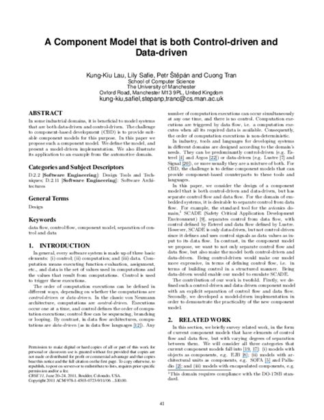 Pdf A Component Model That Is Both Control Driven And Data Driven
