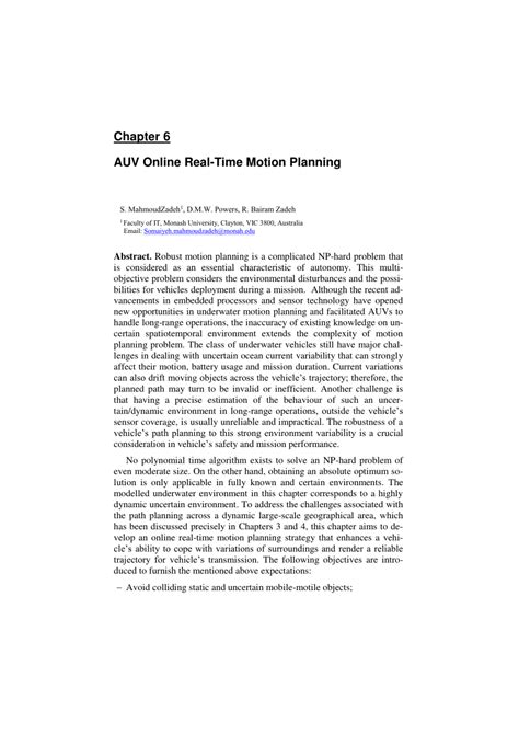 Pdf Auv Online Real Time Motion Planning Augmented Reactive Mission And Motion Planning