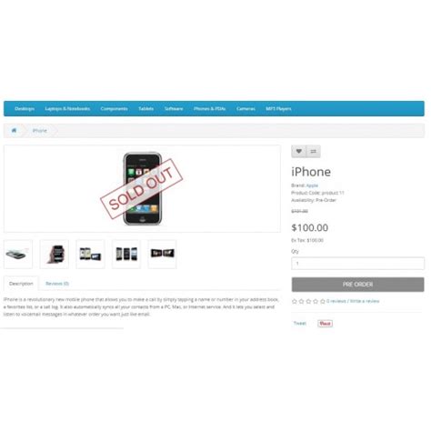 OpenCart Sold Out Image With Disabled Add To Cart Button