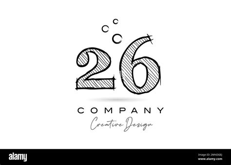 Hand Drawing Number 26 Logo Icon Design For Company Template Or