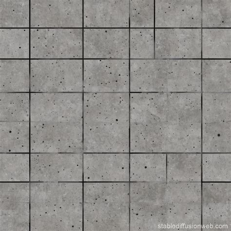Seamless Concrete Tiles Texture With Equal Size Tile With Black Gum On