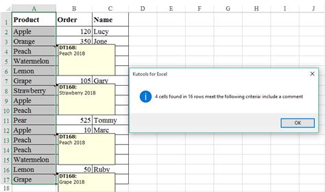 Filter All Cells With Comments By Using Only One Click In A Selected Column
