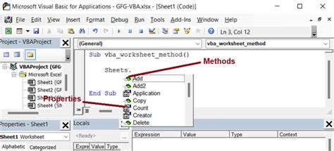 Workbook And Worksheet Object In Excel Vba Geeksforgeeks