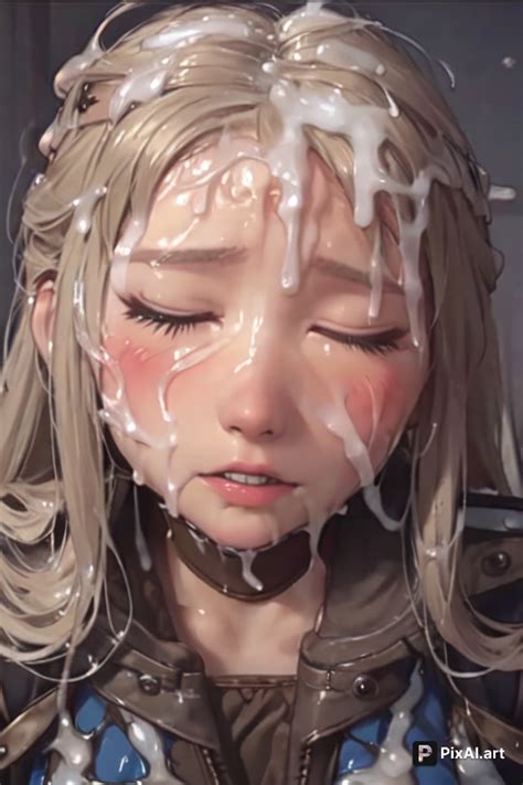Rule 34 1girls After Sex Ai Generated Astrid Hofferson Blonde Hair Blue Eyes Cum Cum