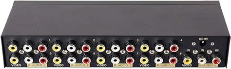 Dtech Powered 1 In 8 Out 3 Rca Splitter Box 8 Port Av Splitter 8 Way Composite Video Audio