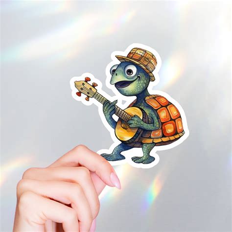 Banjo Turtle Vinyl Sticker Decal For Laptop Kindle Hydroflask