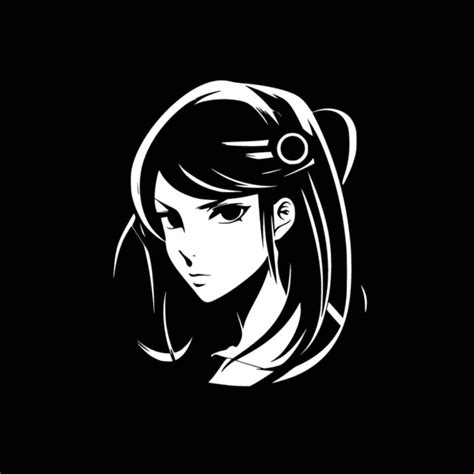 Anime Minimalist Flat Logo Vector Illustration Stock Vector By
