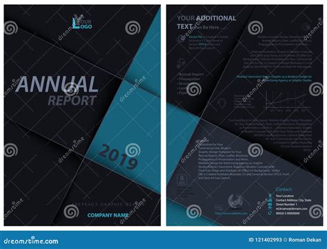 Dark Leaflet Template With Layered Squares Stock Vector Illustration