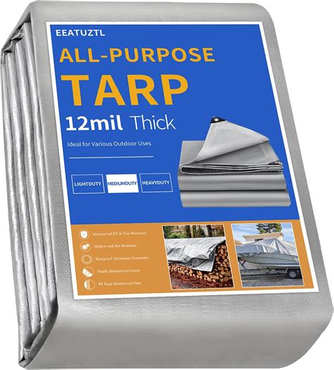 Eeatuztl 20x30 Ft Tarps Heavy Duty Waterproof 12 Mil Large