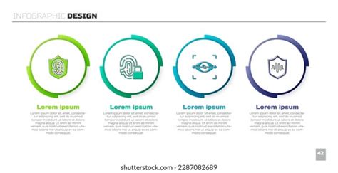 Set Fingerprint Shield Lock Eye Scan Stock Vector Royalty Free 2287082689 Shutterstock