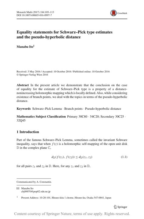 Equality Statements For Schwarzpick Type Estimates And The Pseudo Hyperbolic Distance