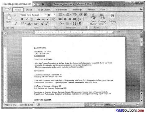 Pseb 10th Class Computer Notes Chapter 1 Office Tools Pseb Solutions