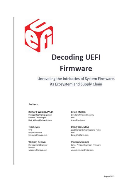 Decoding Uefi Firmware Aug24 2023 Final V2 0 Pdf Booting
