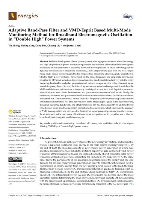 Pdf Adaptive Band Pass Filter And Vmd Esprit Based Multi Mode