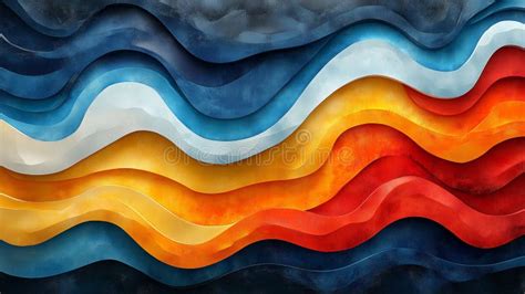 Abstract Wave Patterns In Vibrant Colors With Smooth Gradients And Layered Textures Stock Image