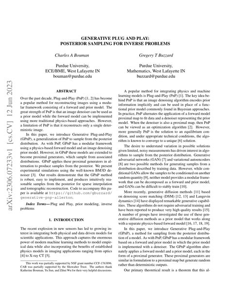 Pdf Generative Plug And Play Posterior Sampling For Inverse Problems