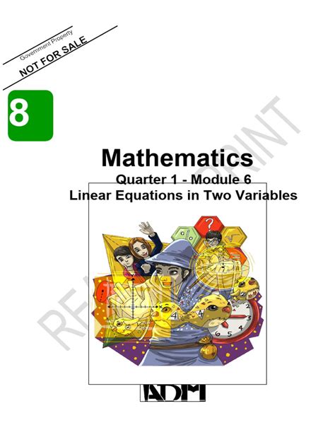 Math8 Q1 Mod6 Linear Equations Intwo Variables V5 Pdf Equations