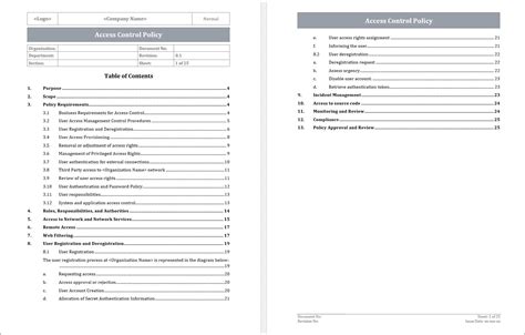 Access Control Policy Template Itsm Docs Itsm Documents And Templates