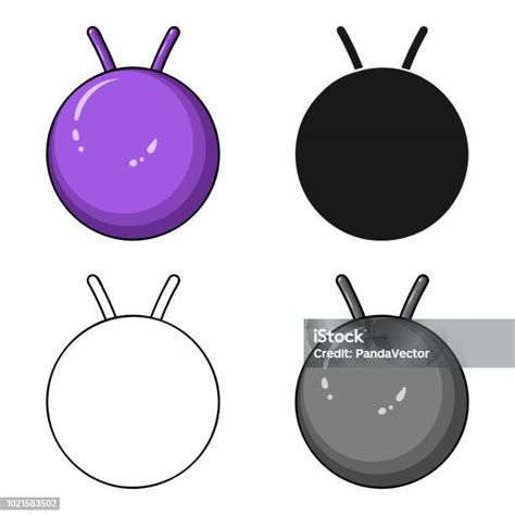 흰색 배경에 고립 된 만화 스타일에서 피트 니스 볼 아이콘 스포츠 및 피트 니스 기호 스톡 벡터 일러스트 레이 션 웹 0명에 대한 스톡 벡터 아트 및 기타 이미지 Istock