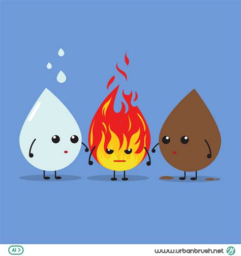 물불흙 일러스트 Ai 무료다운로드 Free Water Fire Clay Vector 어반브러시