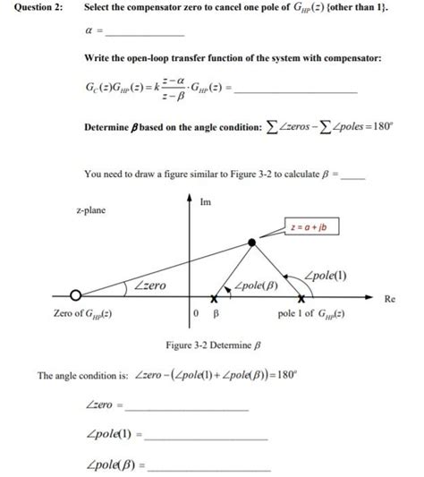 Solved Question 2 Select The Compensator Zero To Cancel One
