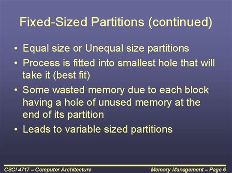 Csci 47175717 Computer Architecture Topic Memory Management Modified