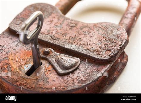 Old Lock With A Key Rusty Lock Stock Photo Alamy