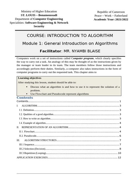 Module 1 General Introduction On Algorithms Pdf