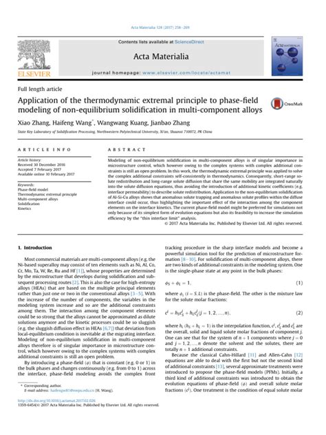 Application Of The Thermodynamic Extremal Principle To Phase Field Modeling Of Non Equilibrium