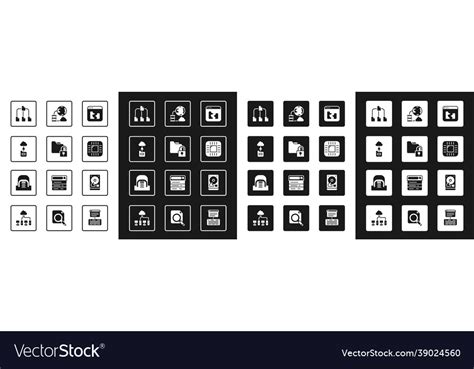 Set Broken File Folder And Lock Cloud Technology Vector Image