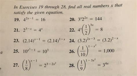 solved in exercises 19 through 28 find all real numbers x