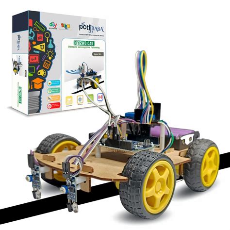 Potlibaba 4wd Line Follower Robotics Kits Science Kits For All Motor