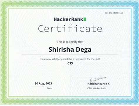 Css Certificate Pdf