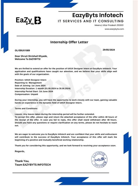 shruti khyade on linkedin eazybyts eazybytsintern internship