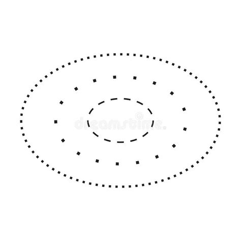 Tracing Ellipse Shape Symbol Dashed And Dotted Broken Line Element For