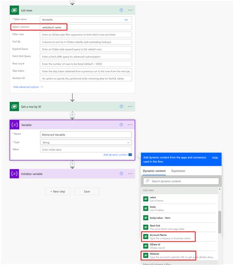 Dynamic Content Behavior For Get A Row By Id And List Rows Action In Dataverse Connector Power