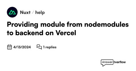 Providing Module From Node Modules To Backend On Vercel Nuxt