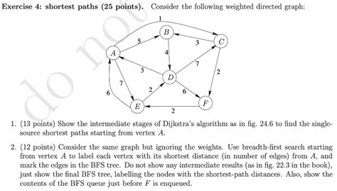 Solved Exercise 4 Shortest Paths 25 Points Consider The