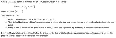 Write A Matlab Program To Minimize This Smooth