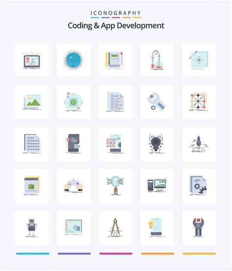 Free Vector Creative Coding And App Development 25 Flat Icon Pack